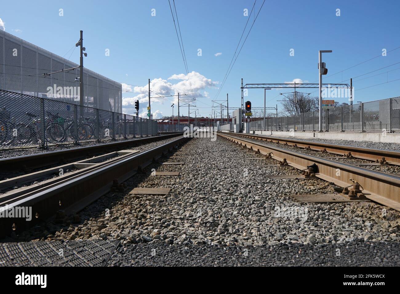 View of a free railway station with outdoor signs Stock Photo - Alamy