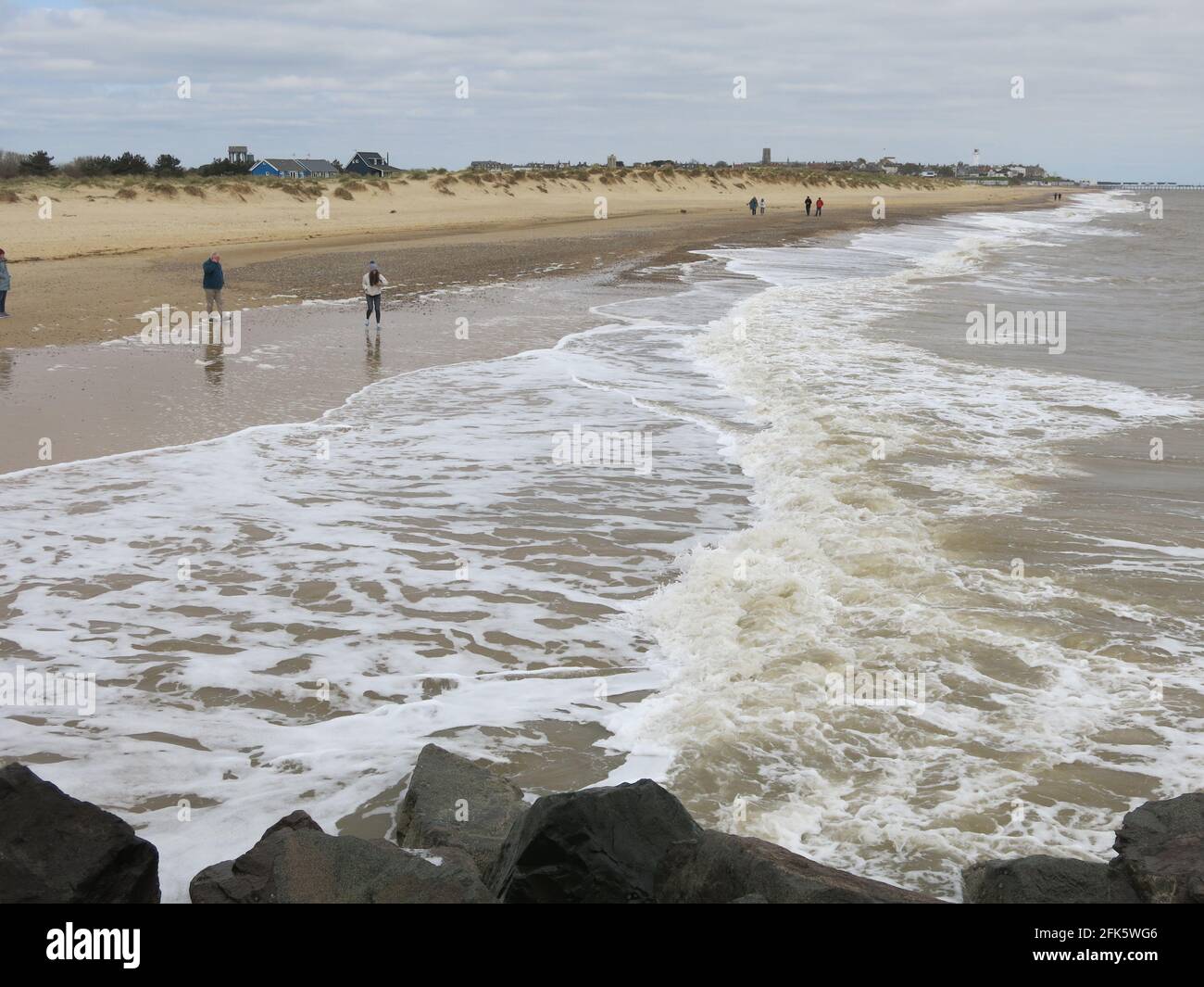 Suffolk landscape: looking towards Southwold from the Harbour Quay ...