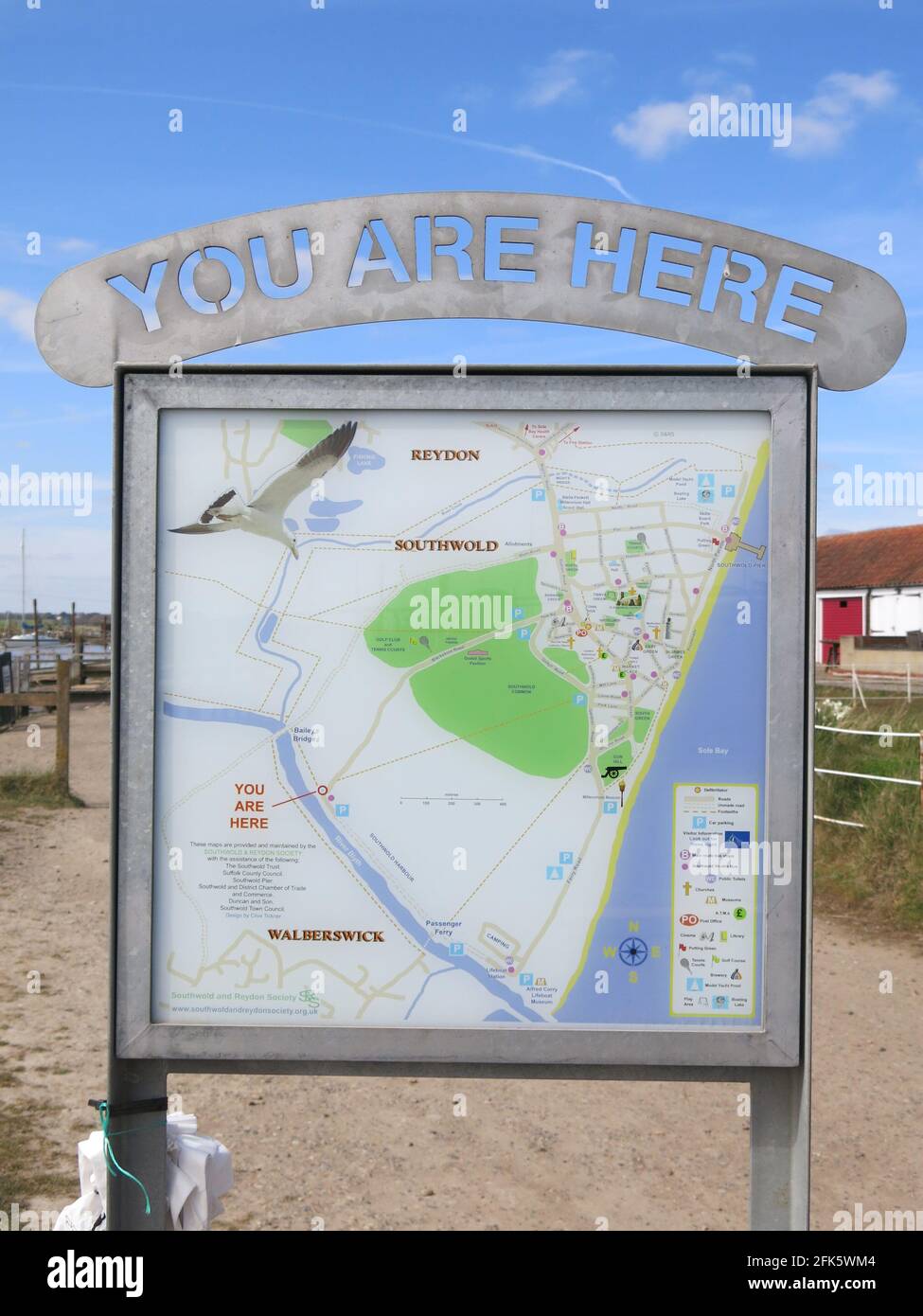 Public Information Board "You Are Here" with a map and tourist ...