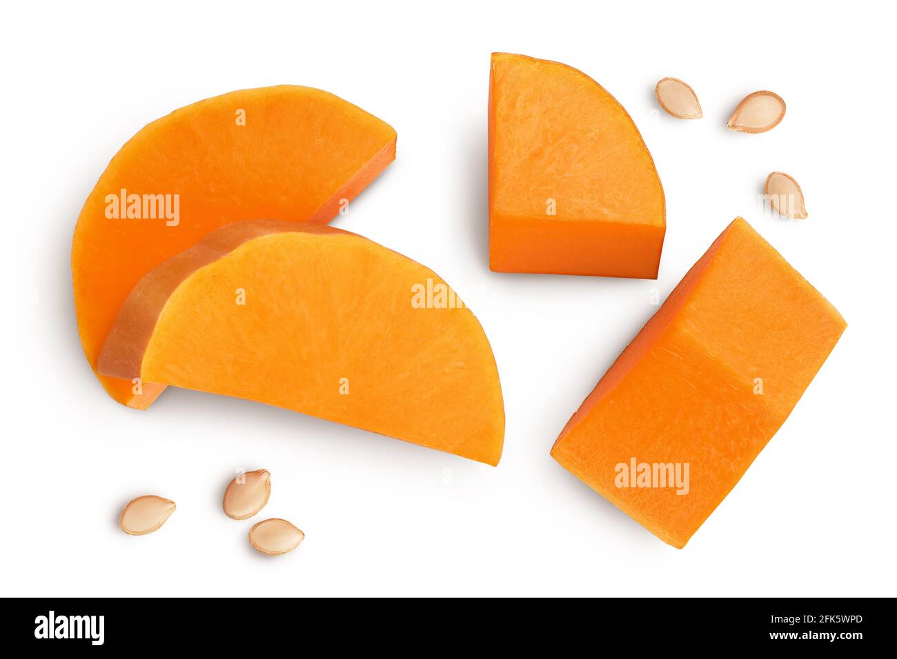 butternut squash slice isolated on white background with clipping path ...