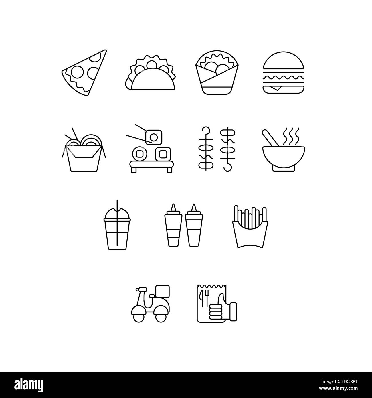 Fast Food icons Stock Vector Image & Art - Alamy