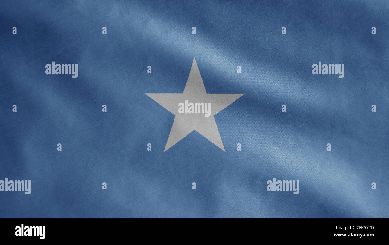 Somalian flag waving in the wind. Close up of Somali banner blowing ...