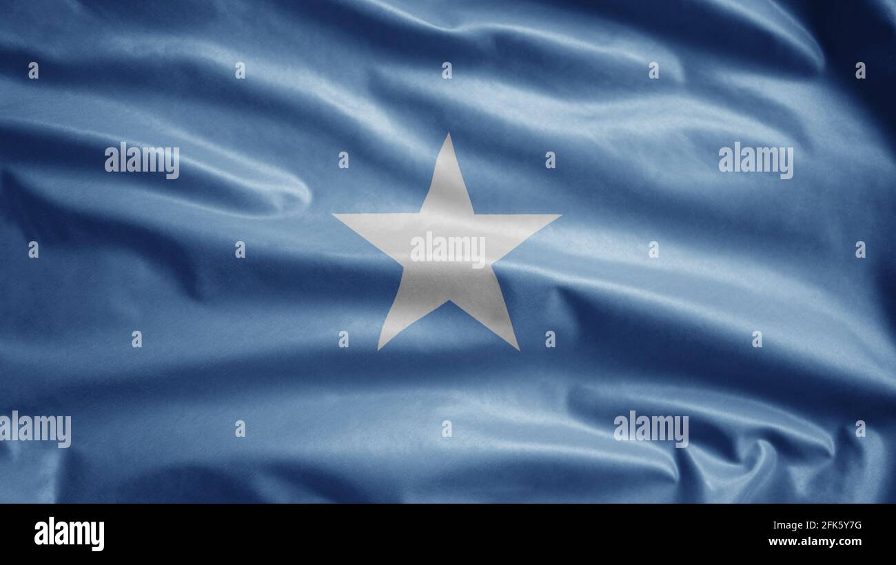 Somalian flag waving in the wind. Close up of Somali banner blowing ...