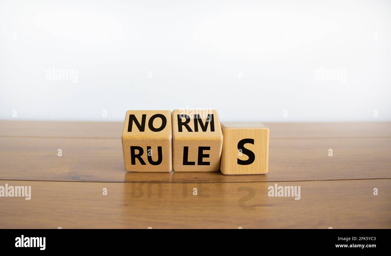 Rules or norms symbol. Turned cubes and changed the word 'norms' to ...