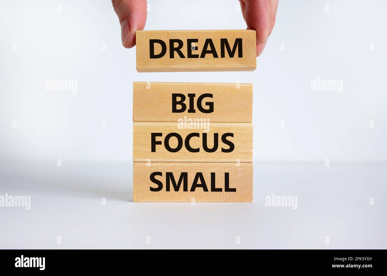 Dream big focus small symbol. Concept words 'dream big focus small' on ...