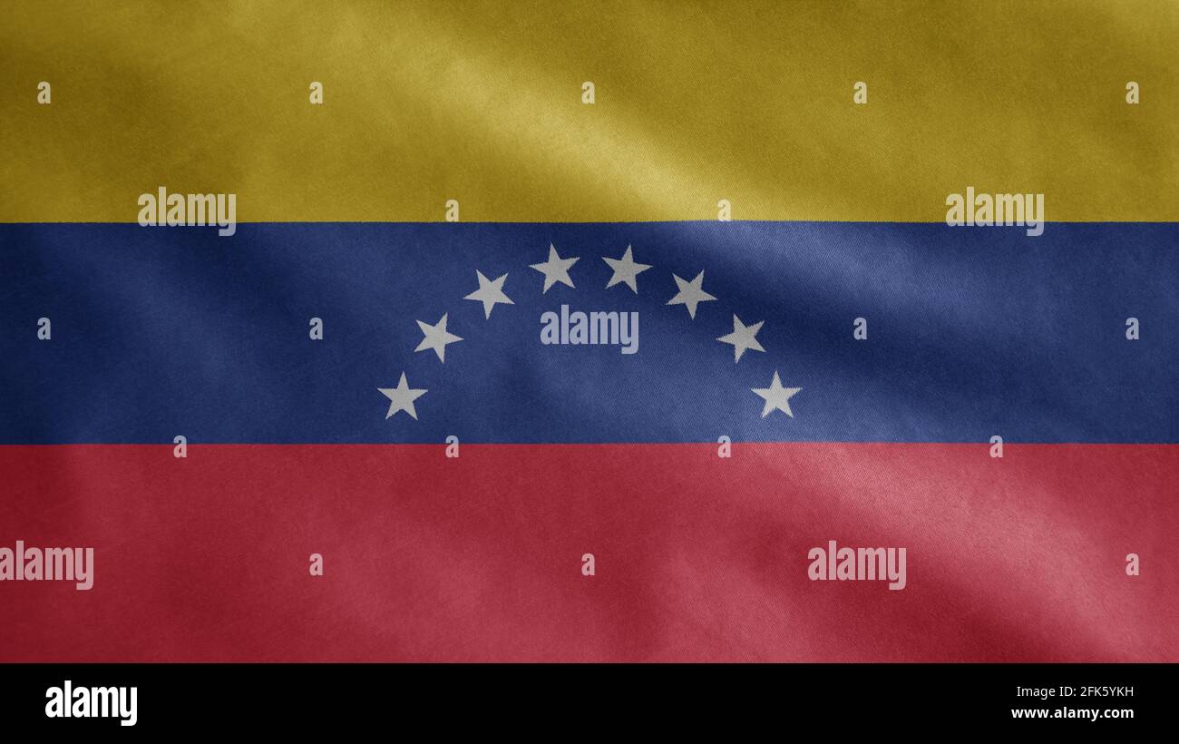 Venezuelan flag waving in the wind. Close up of Venezuela banner ...