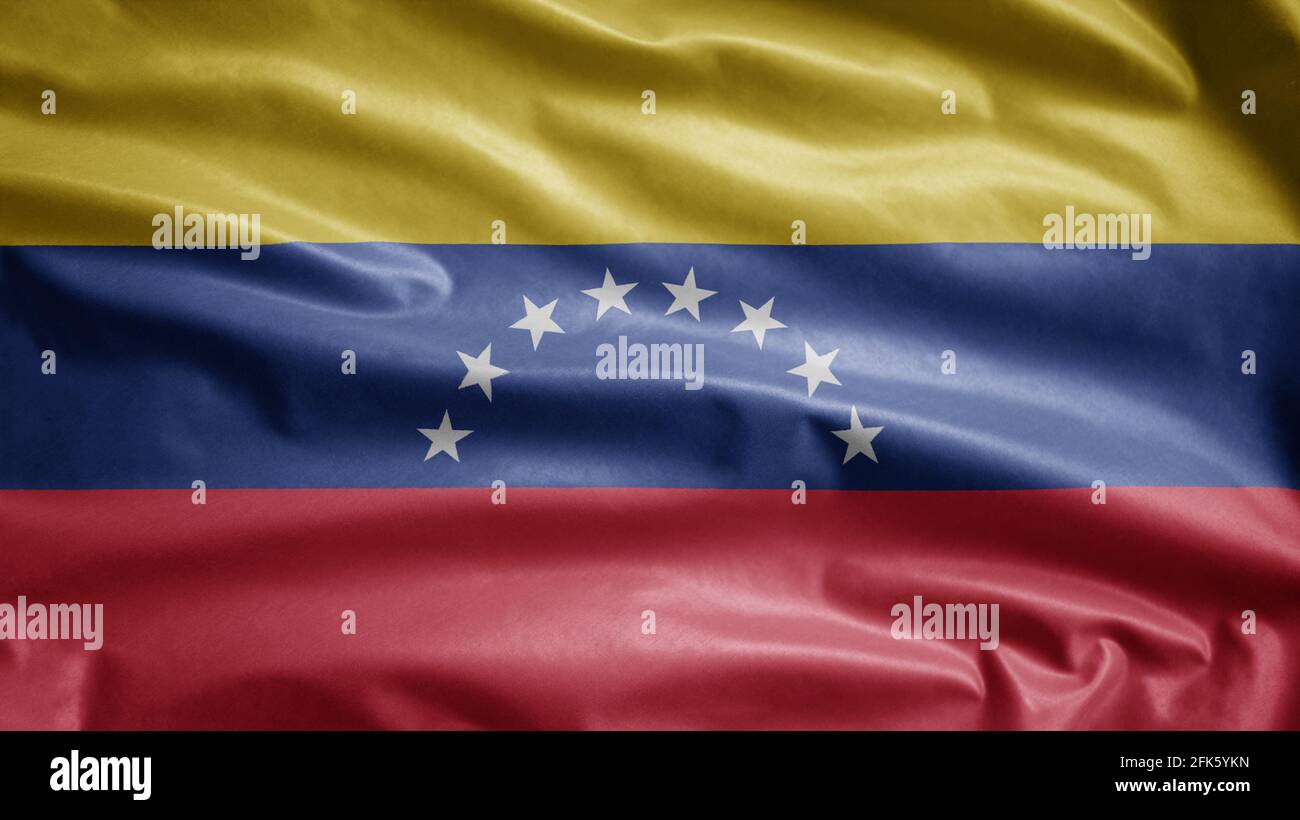Venezuelan flag waving in the wind. Close up of Venezuela banner ...