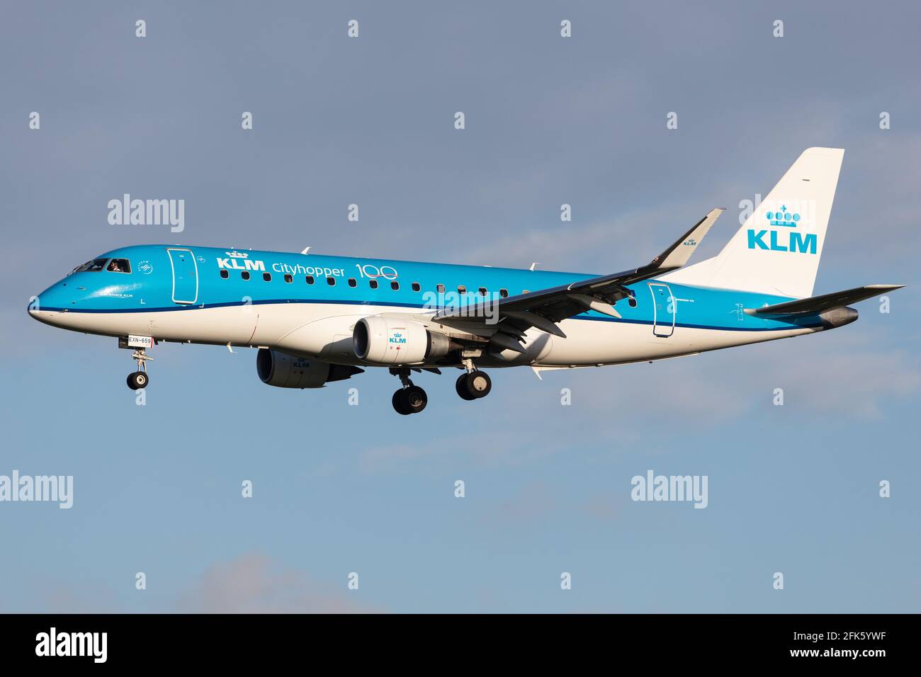 AMSTERDAM, NETHERLANDS - Sep 12, 2020: KLM (KL / KLM) approaching ...