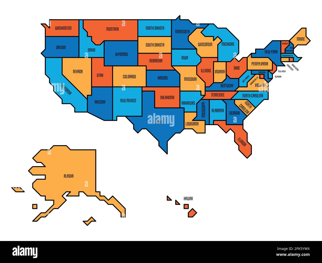 Generalized retro map of USA Stock Vector Image & Art - Alamy