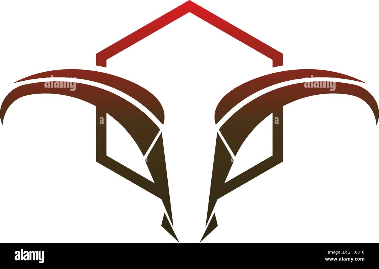 Bull icon logo, buffalo head icon logo design vector template Stock ...