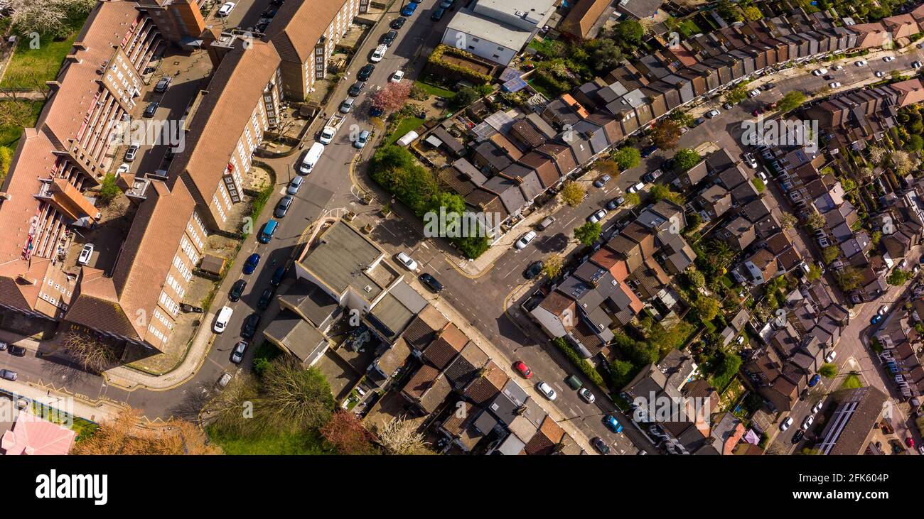 Aerial view of London residential streets, Hackney, UK Stock Photo - Alamy