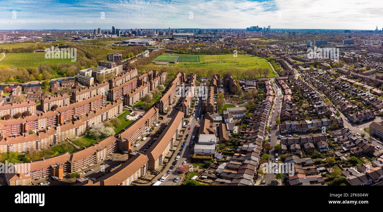 Aerial view of London residential streets, Hackney, UK Stock Photo - Alamy