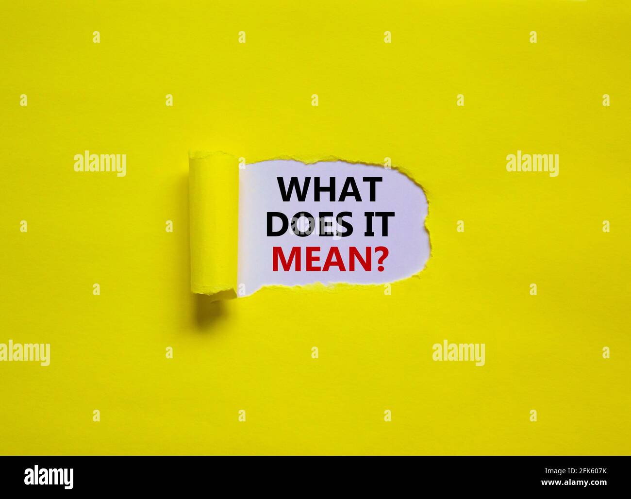 What does it mean symbol. Concept words 'what does it mean' appearing ...