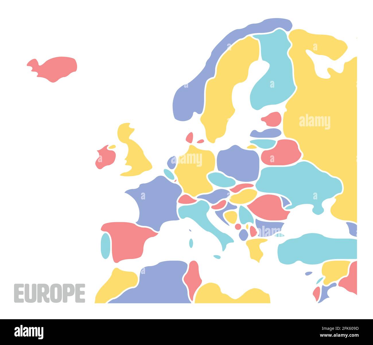 Smooth map of Europe continent Stock Vector Image & Art - Alamy