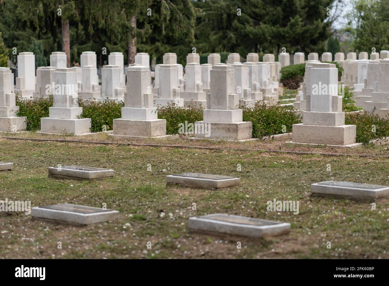 Many tombs in rows, Russian graves on military cemetery Stock Photo - Alamy