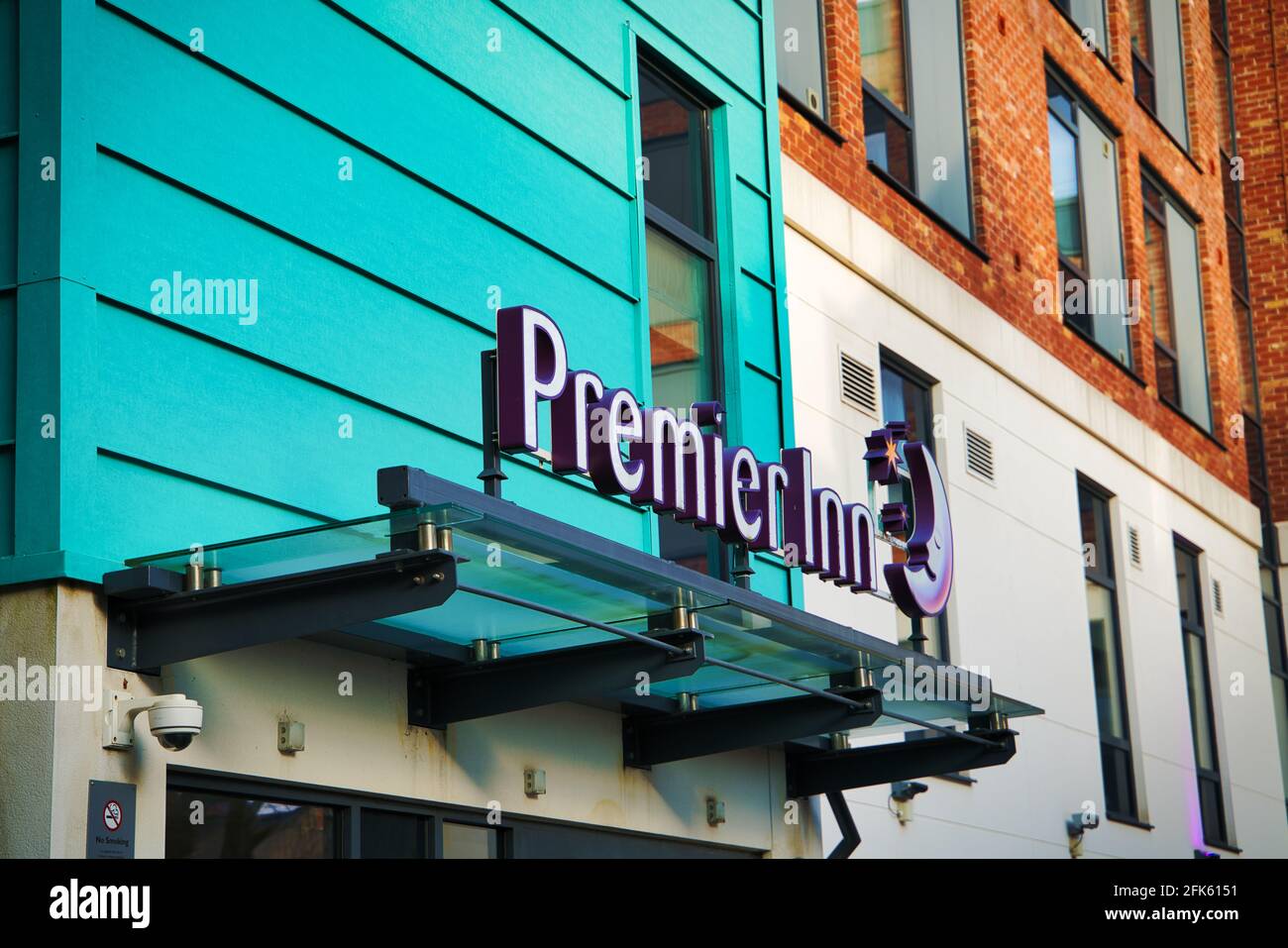 Premier Inn logo outside building Stock Photo - Alamy