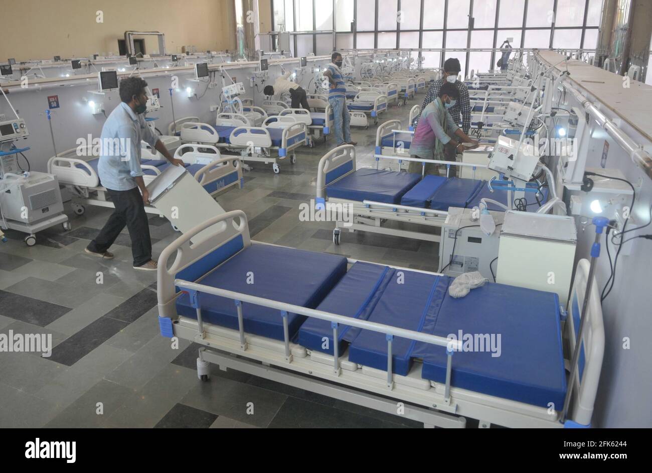 LUCKNOW, INDIA - APRIL 28: The ICU ward being set up at a DRDO Covid-19 ...