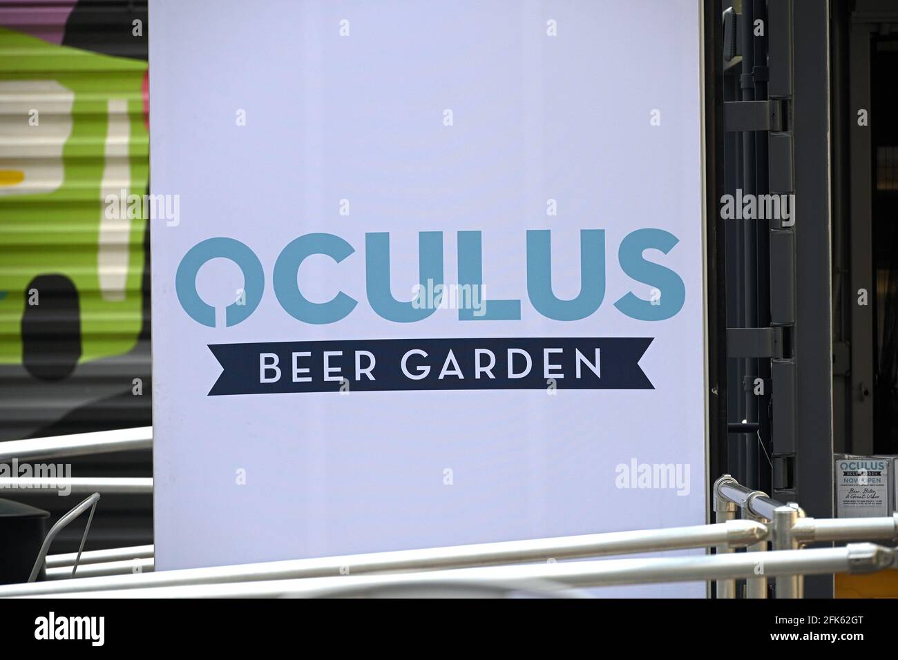 Exterior view of the Oculus Beer Garden, located at Two World Trade ...