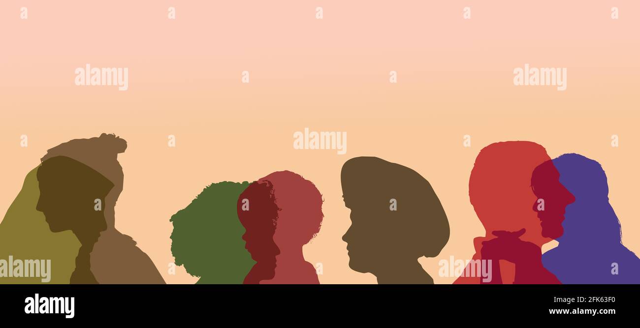 Diverse group of young people of various background, races, skin color ...