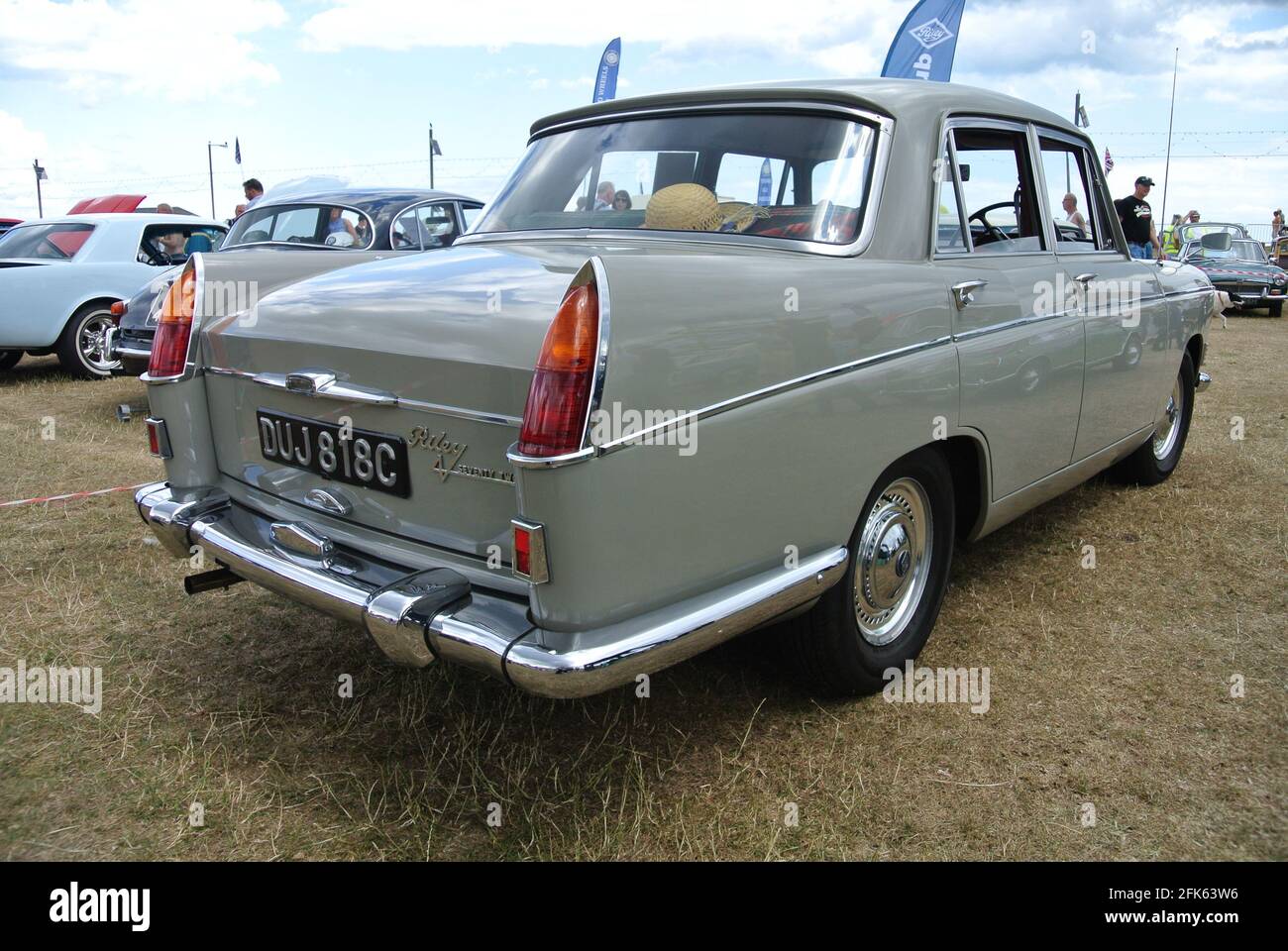 A 1965 Riley 4 Seventy Two car parked up on display at the English ...
