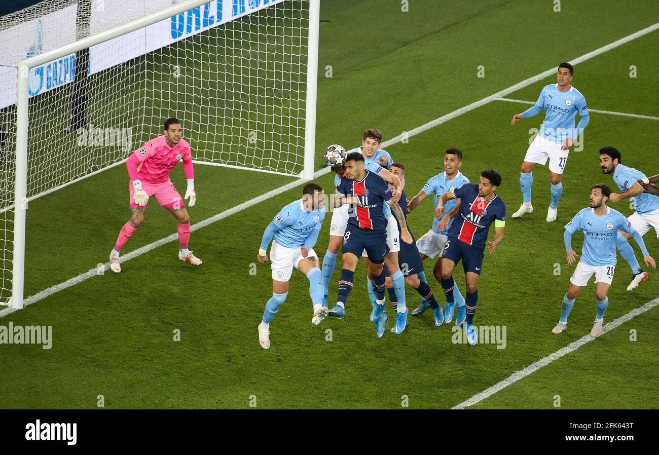 Paris, France. 28th Apr, 2021. Leandro Paredes of PSG, goalkeeper of ...