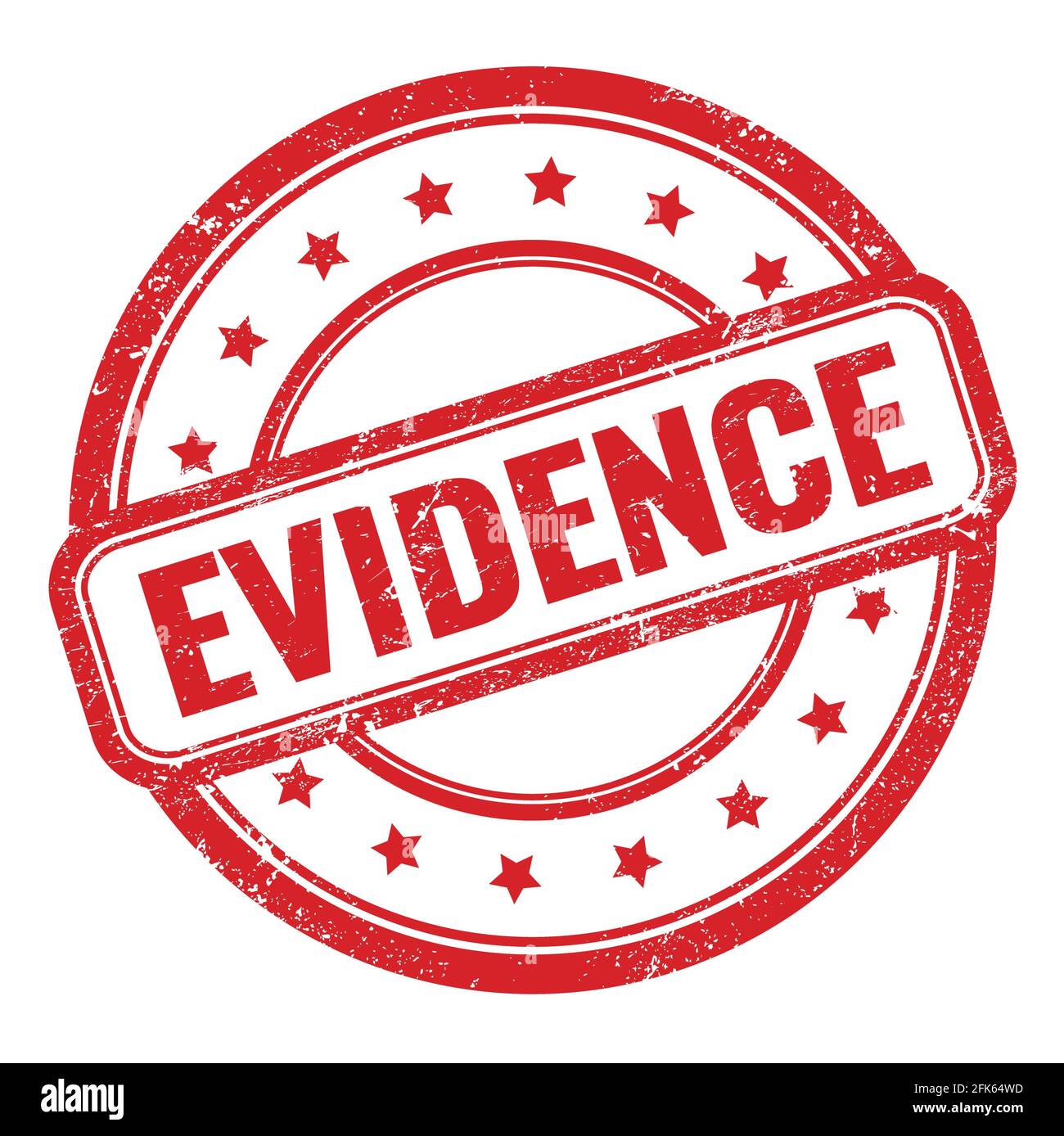 EVIDENCE text on red grungy vintage round rubber stamp Stock Photo - Alamy