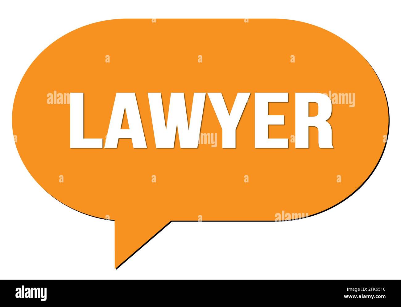 LAWYER text written in an orange speech bubble stamp Stock Photo - Alamy