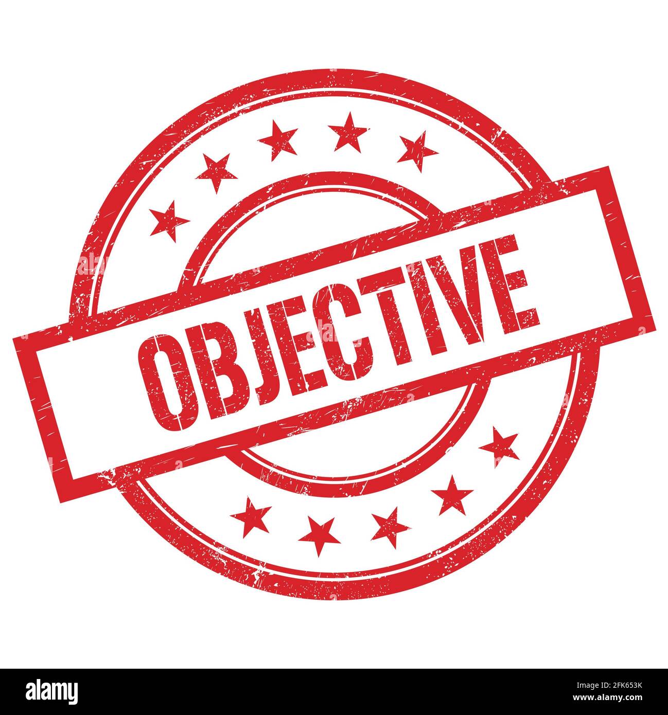 OBJECTIVE text written on red round vintage rubber stamp Stock Photo ...
