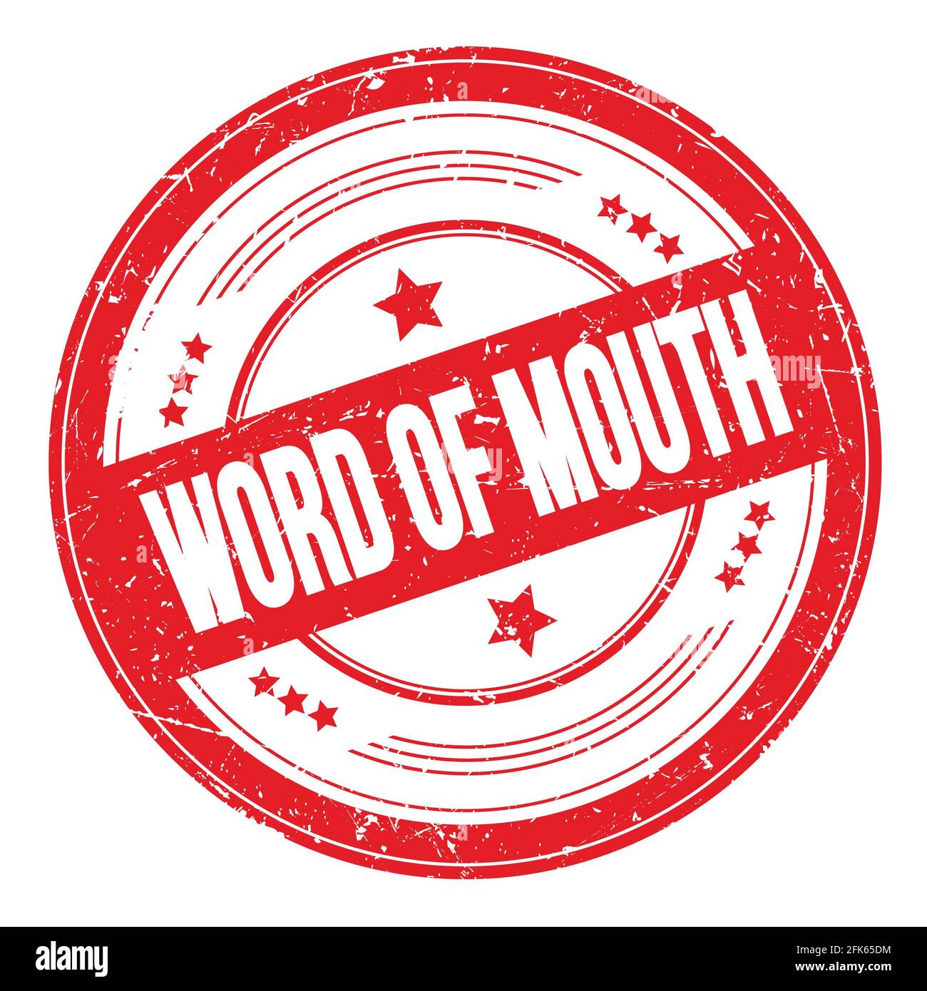 WORD OF MOUTH text on red round grungy texture stamp Stock Photo - Alamy