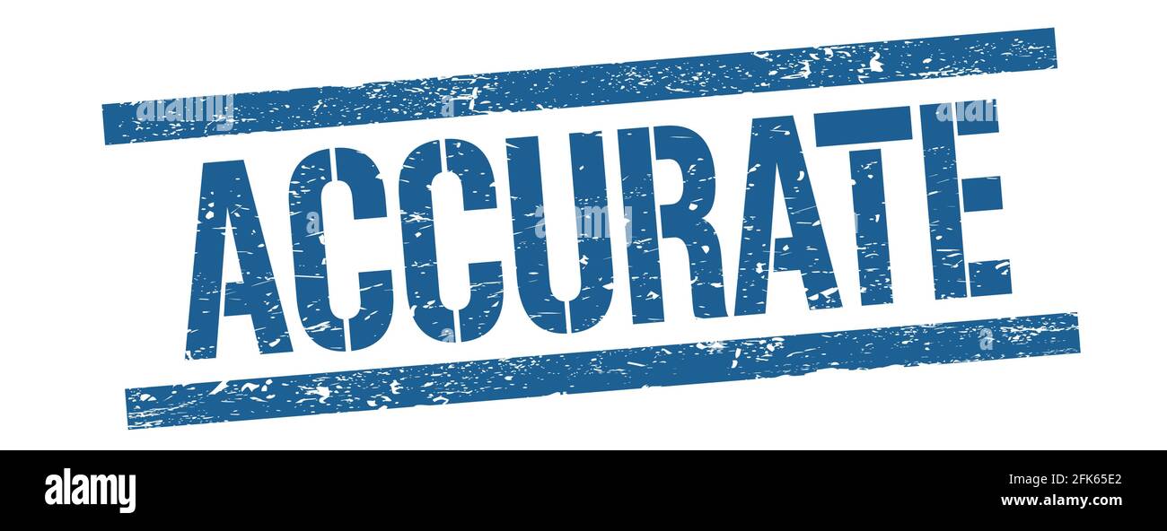 ACCURATE text on blue grungy lines stamp sign Stock Photo - Alamy