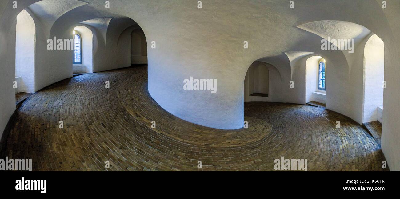 Spiral ramp of the Round tower in Copenhagen, Denmark Stock Photo - Alamy
