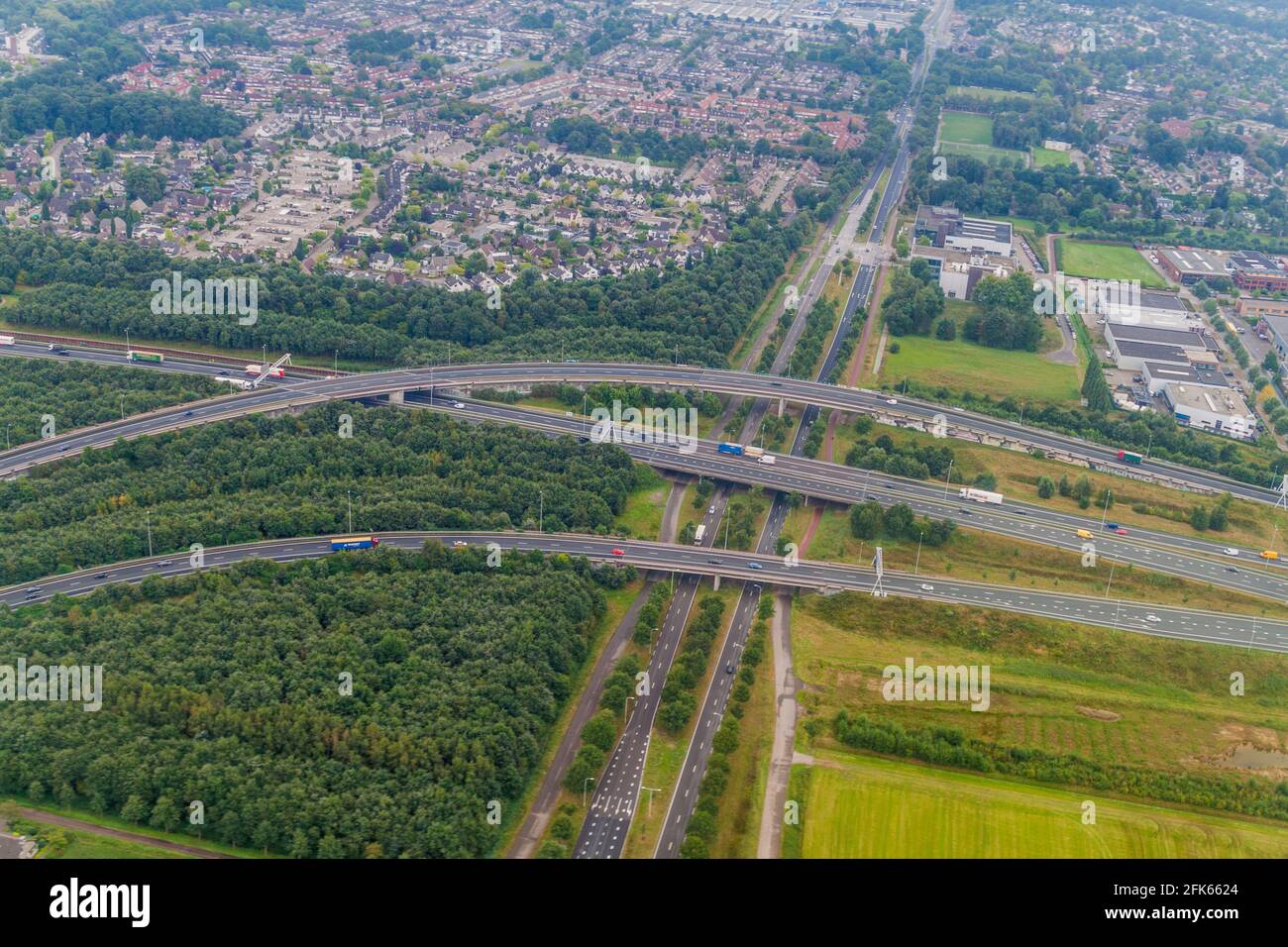 Aerial view of a multilane highway near Eindhoven, Netherlands Stock ...