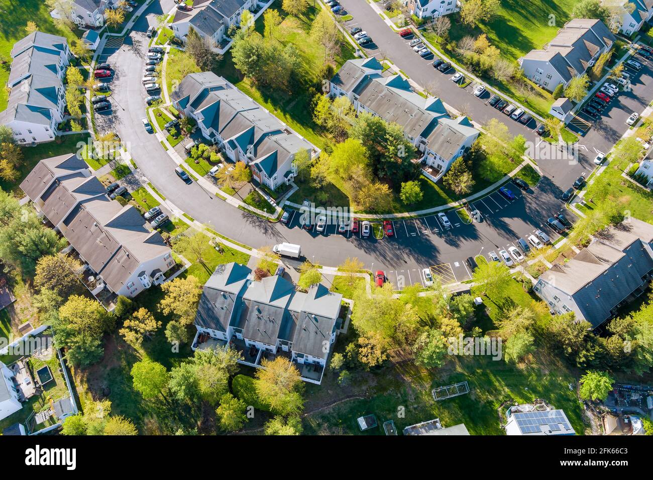 Wide panorama, aerial view with tall buildings, in the beautiful ...