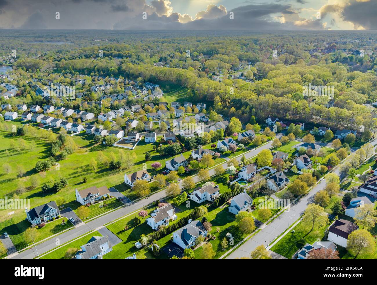 Top view small american town urban lifestyle district landscape Stock ...