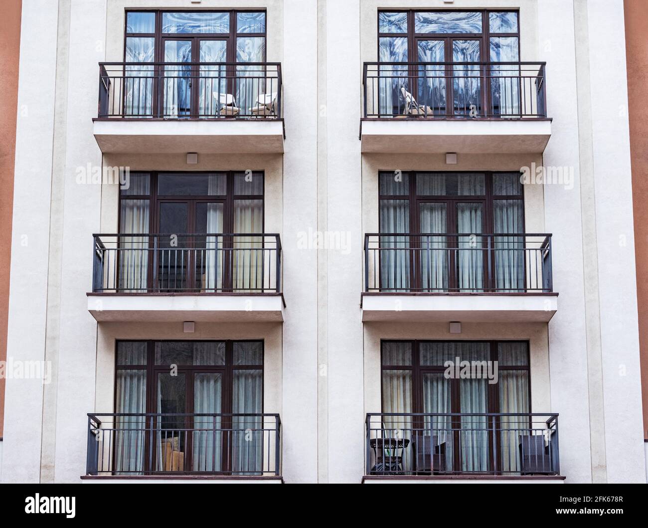 Balconies and windows of the new apartment house Stock Photo - Alamy
