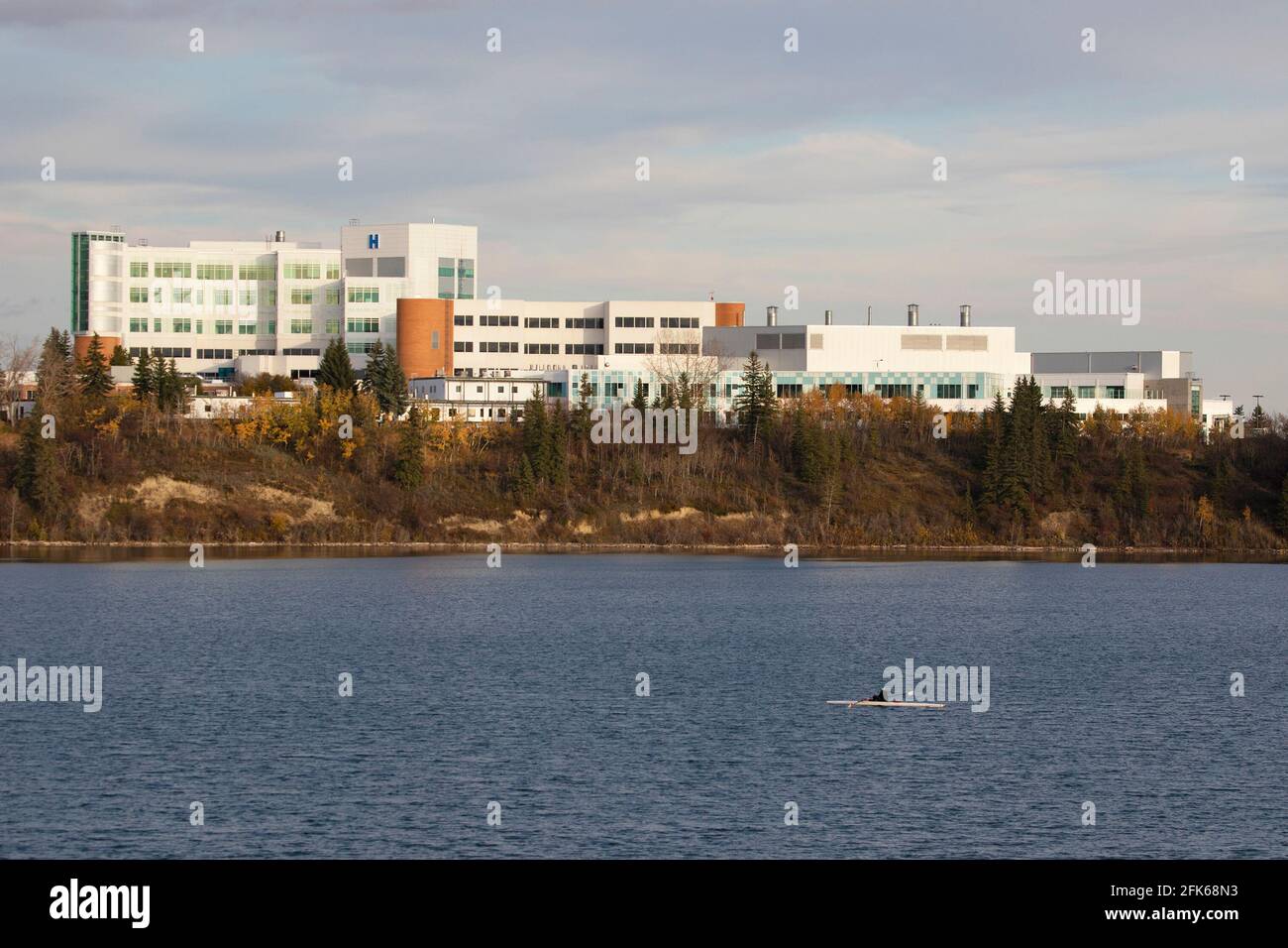 Rockyview General Hospital overlooking a kayaker in the water on the ...