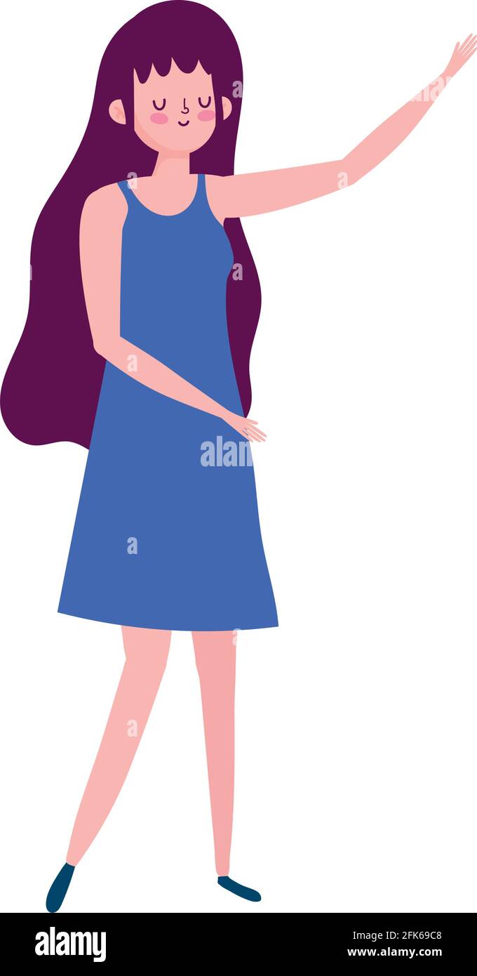 brunette woman cartoon standing icon Stock Vector Image & Art - Alamy