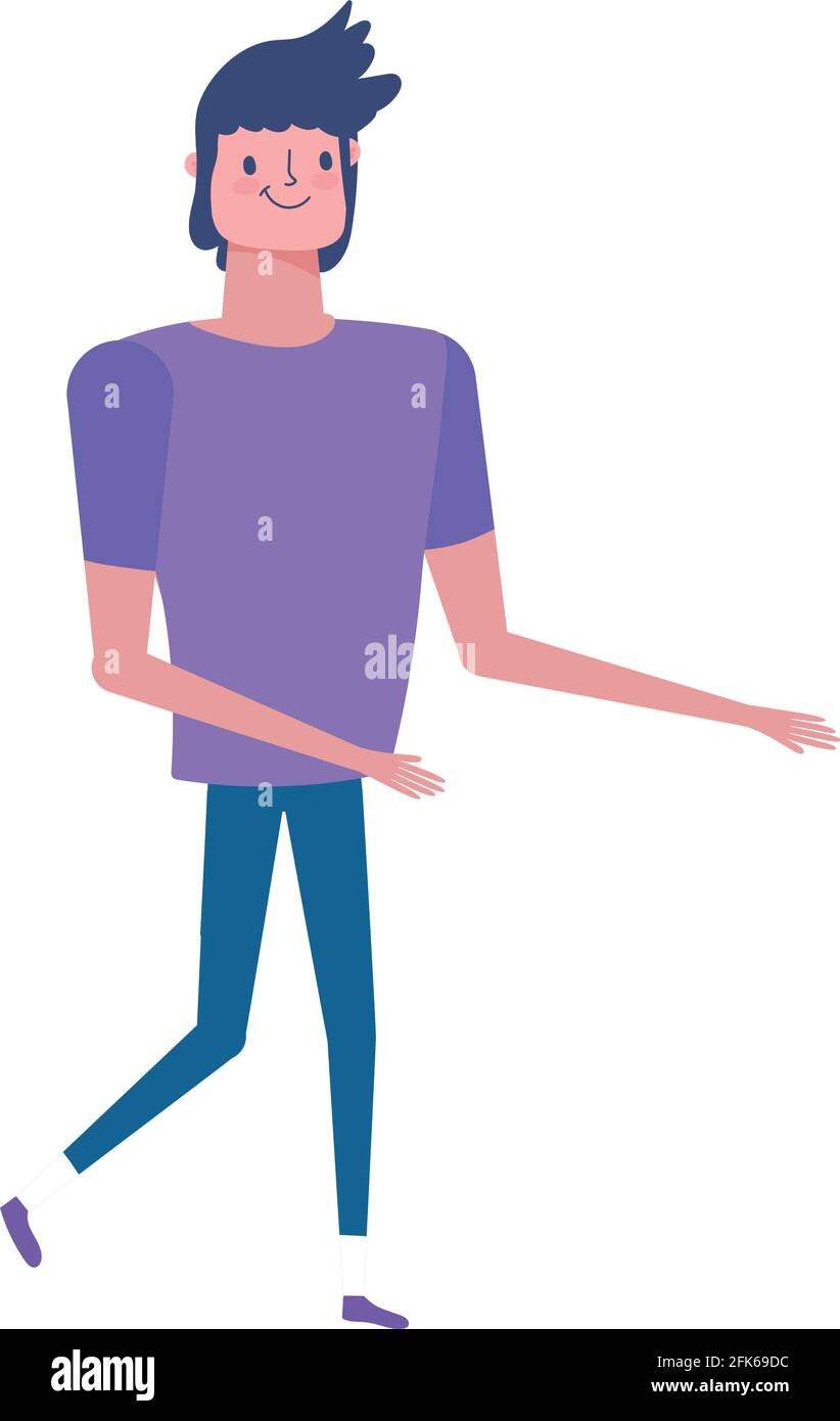 young man cartoon standing isolated style Stock Vector Image & Art - Alamy