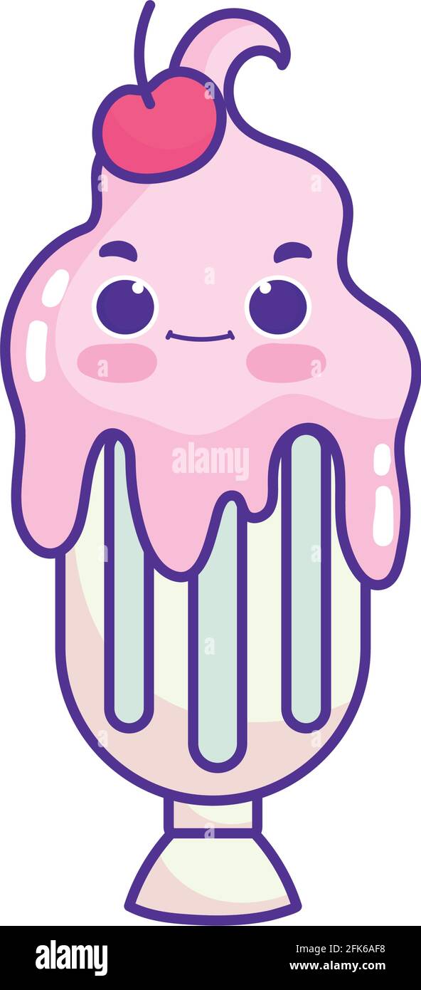 cute milkshake cartoon isolated icon Stock Vector Image & Art - Alamy
