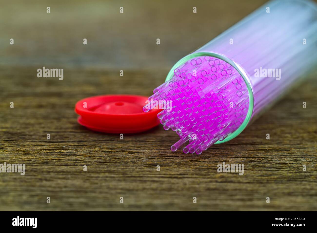 Close up capillary tube , Medical equipment on wooden background ...