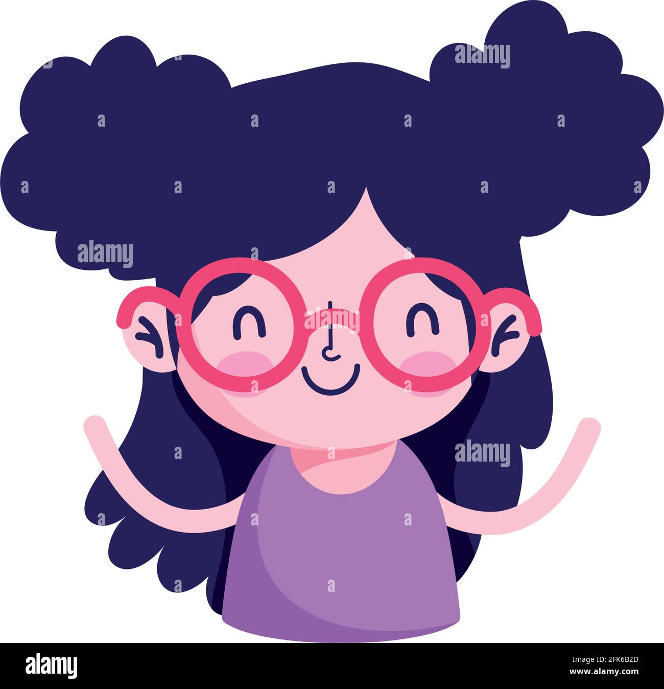cute girl with glasses cartoon Stock Vector Image & Art - Alamy