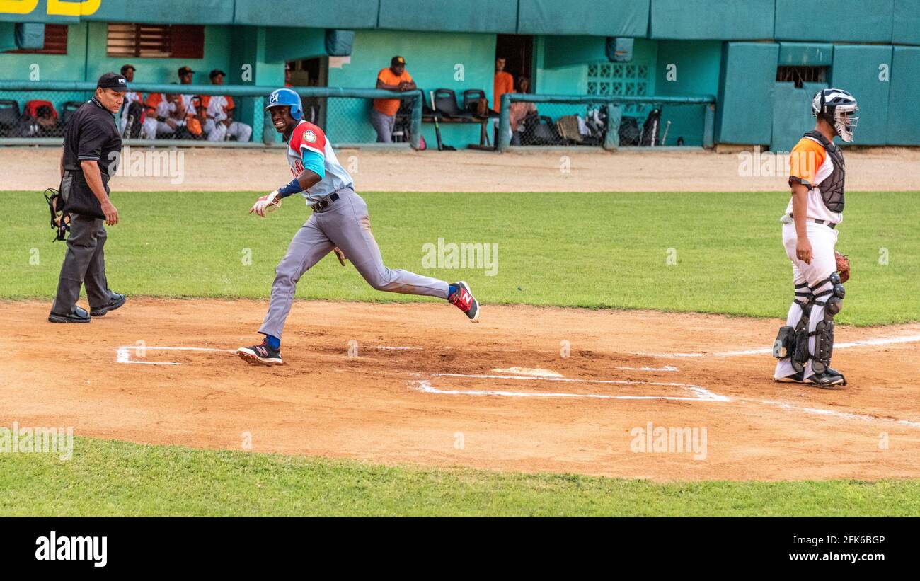 Cuban Baseball National Series. The game between Villa Clara and Ciego ...