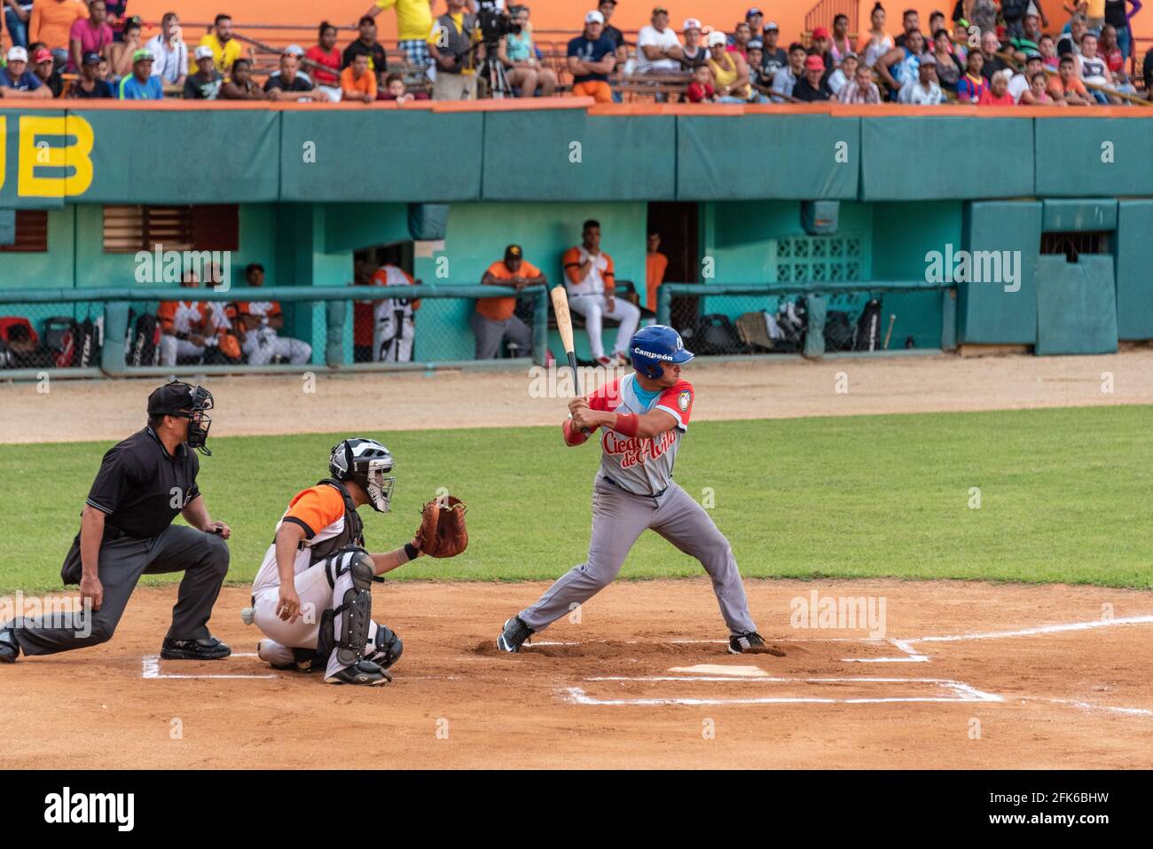Cuban Baseball National Series. The game between Villa Clara and Ciego ...