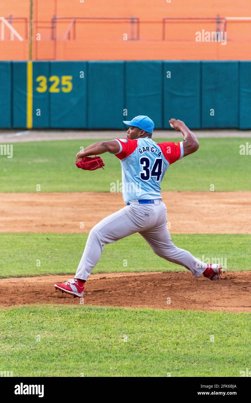Cuban Baseball National Series. The game between Villa Clara and Ciego ...