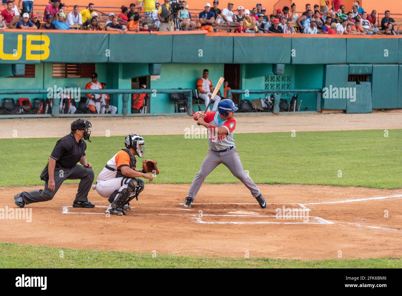 Cuban Baseball National Series. The game between Villa Clara and Ciego ...