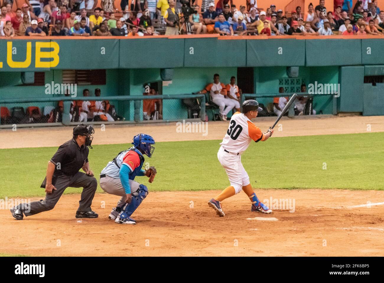 Cuban Baseball National Series. The game between Villa Clara and Ciego ...