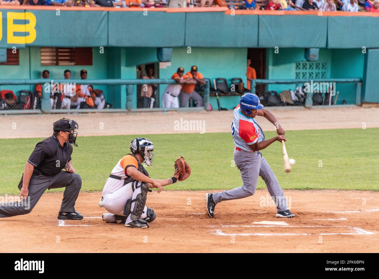 Cuban Baseball National Series. The game between Villa Clara and Ciego ...