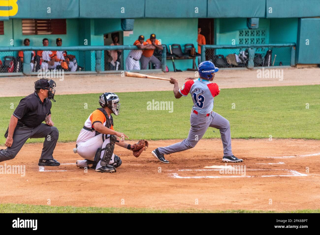 Cuban Baseball National Series. The game between Villa Clara and Ciego ...
