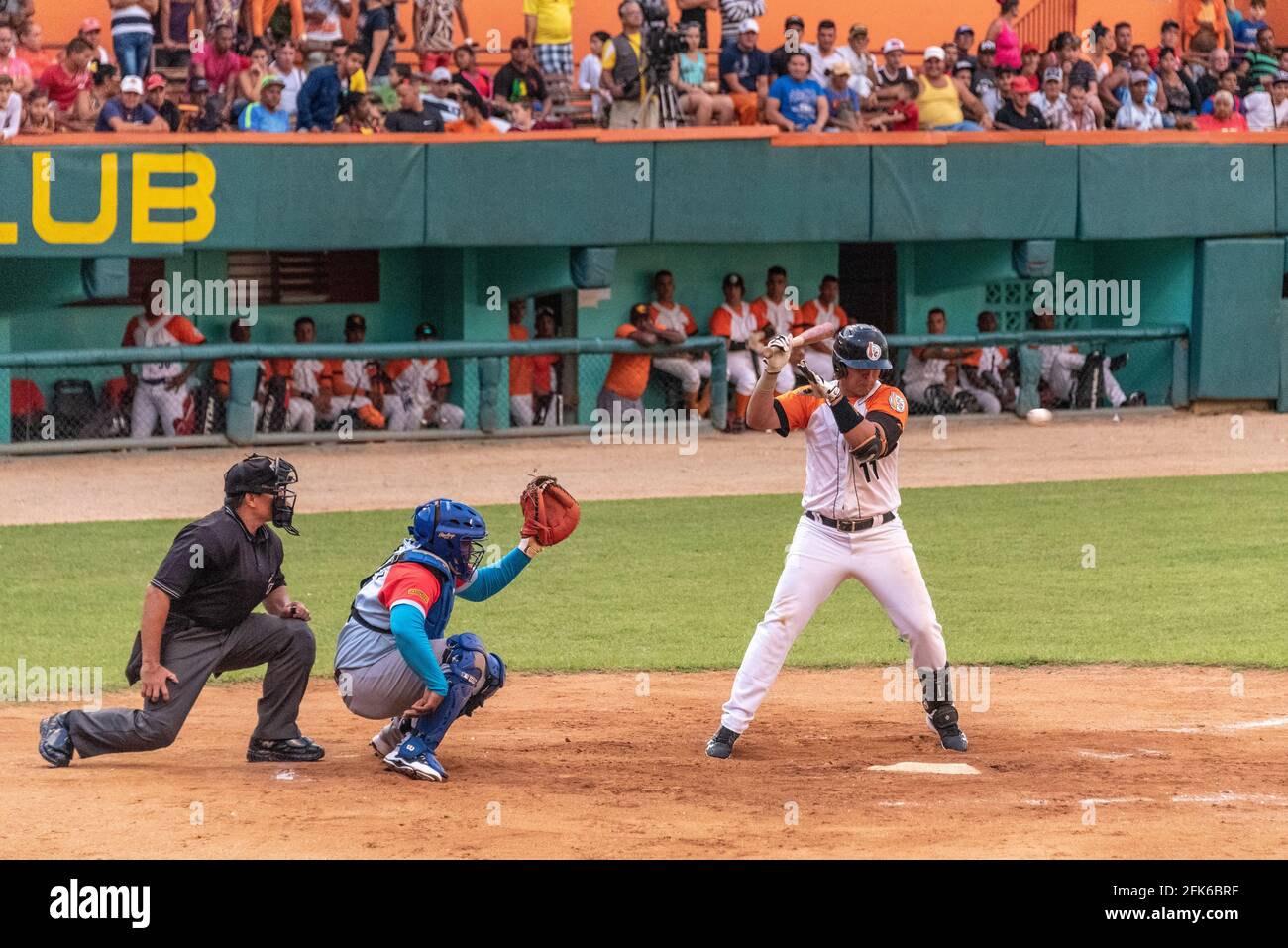 Cuban Baseball National Series. The game between Villa Clara and Ciego ...
