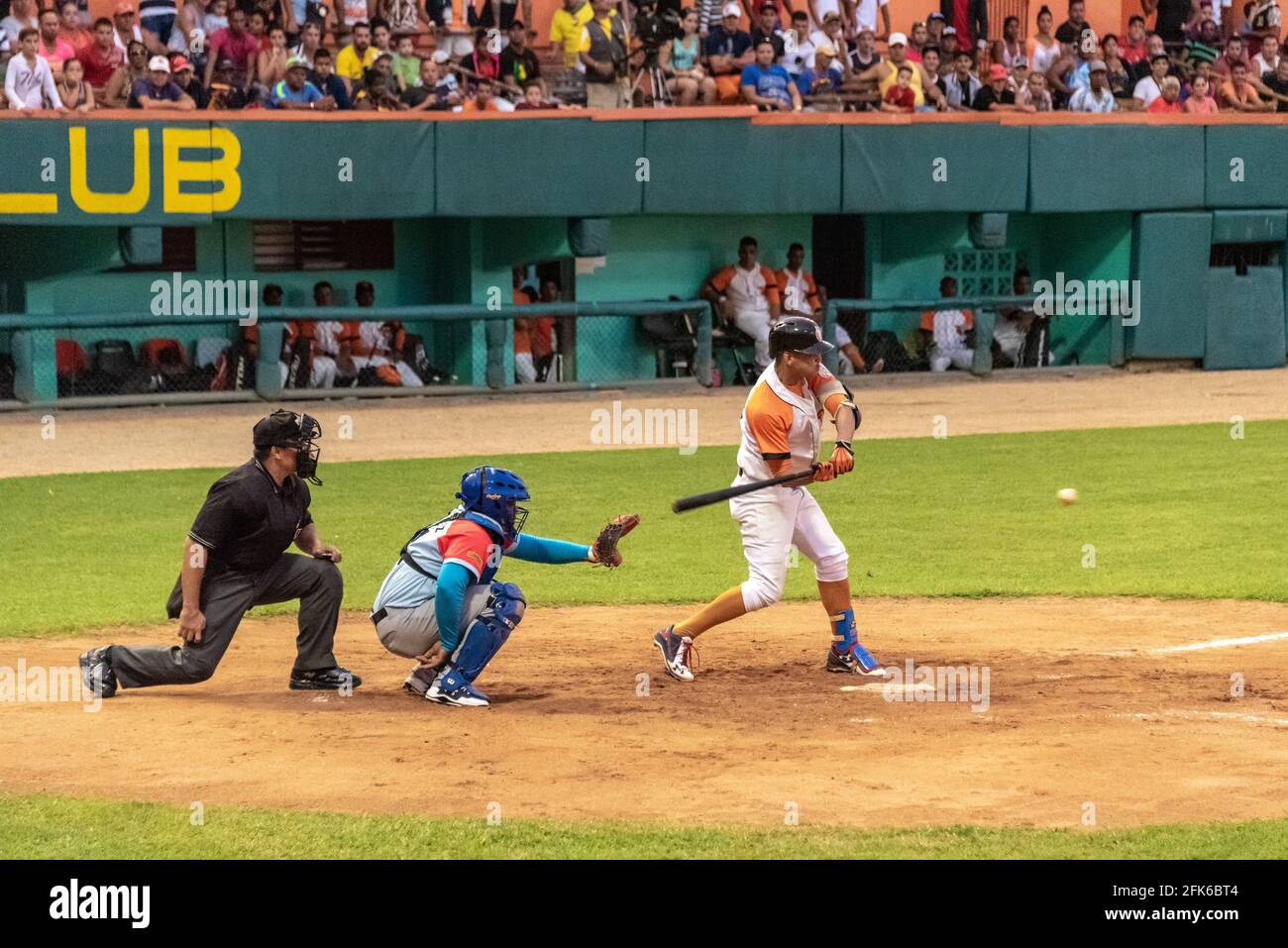 Cuban Baseball National Series. The game between Villa Clara and Ciego ...